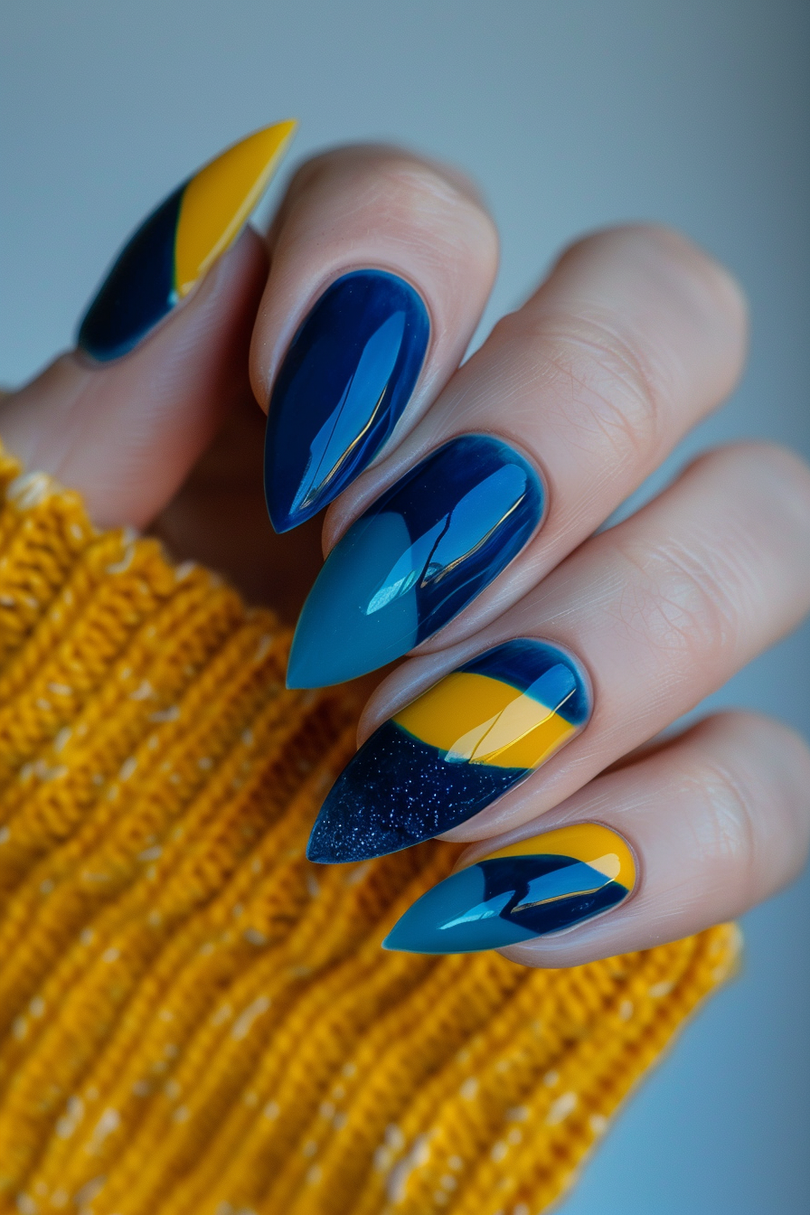 Freshen Up Your Style With 13+ Blue And Yellow Nails – NeedleStar