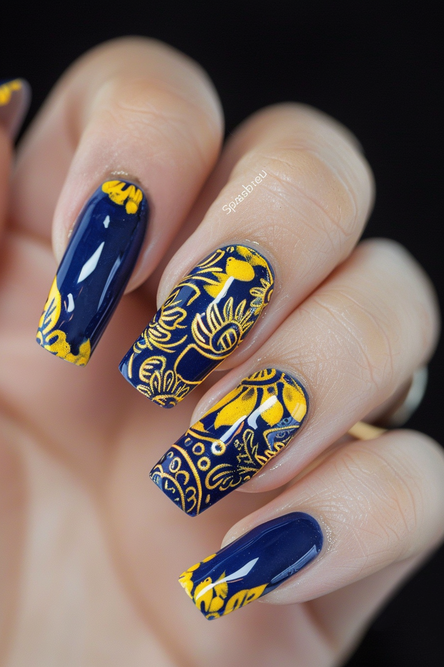 Freshen Up Your Style With 13+ Blue And Yellow Nails – NeedleStar