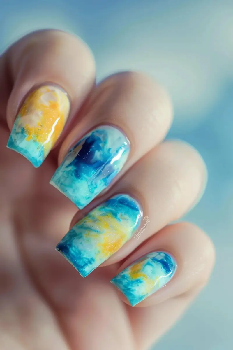 Freshen Up Your Style With 13+ Blue And Yellow Nails – NeedleStar