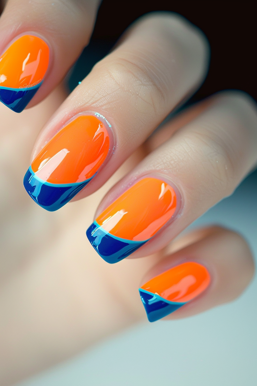 13 Stunning Orange & Blue Nail Designs To Try – NeedleStar