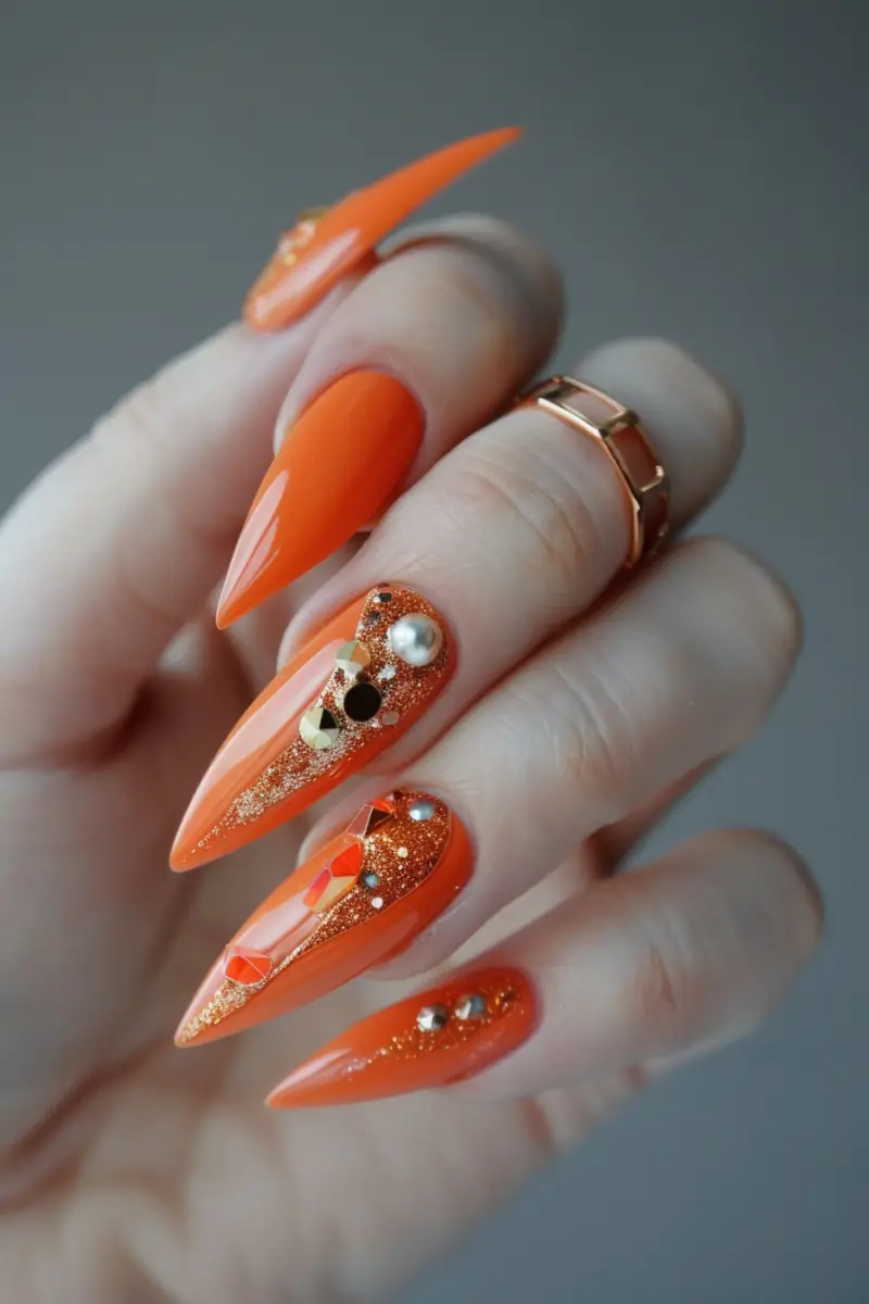 13 Must-See Orange Almond Nail Designs – NeedleStar
