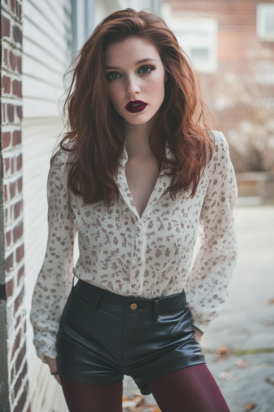 Mastering The Art Of Burgundy Tights Outfits :13 Looks – NeedleStar