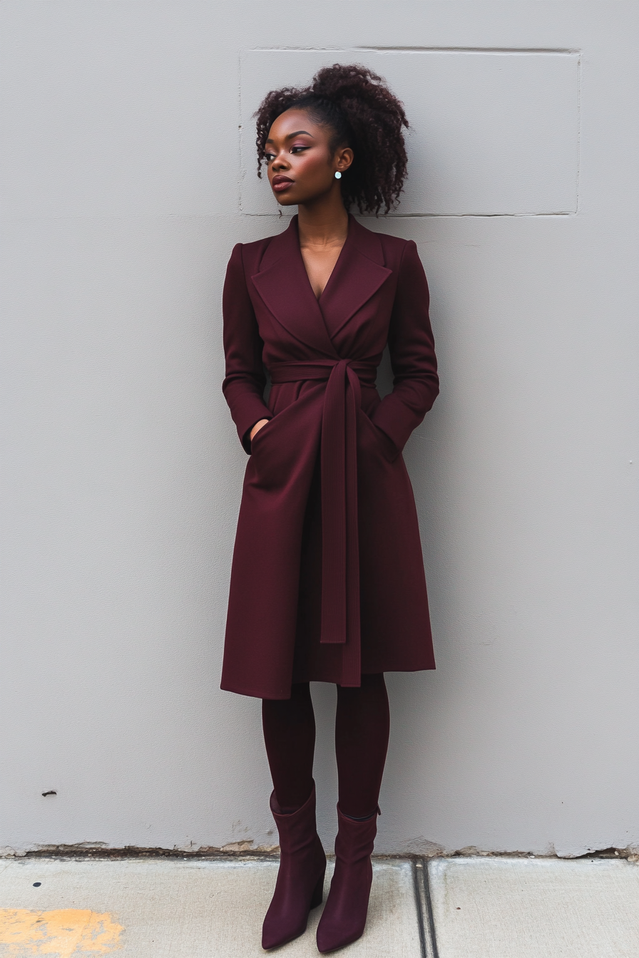 Mastering The Art Of Burgundy Tights Outfits :13 Looks – NeedleStar
