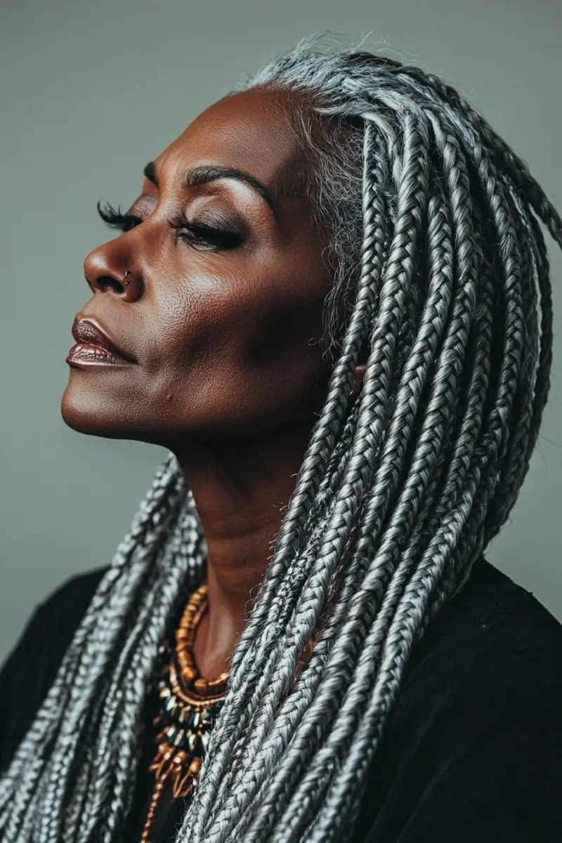 Braids for Older Black Women Over 50: 10+ Elegant and Age-Defying ...