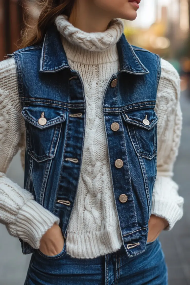13 Trendy Denim Vest Outfits for a Style – NeedleStar