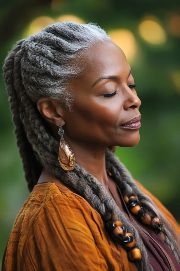 Braids for Older Black Women Over 50: 10+ Elegant and Age-Defying ...