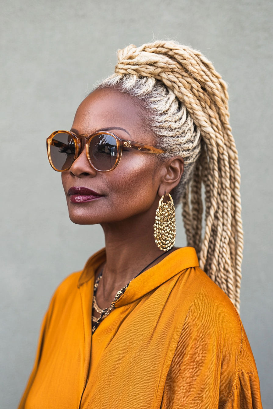 Braids for Older Black Women Over 50: 10+ Elegant and Age-Defying ...