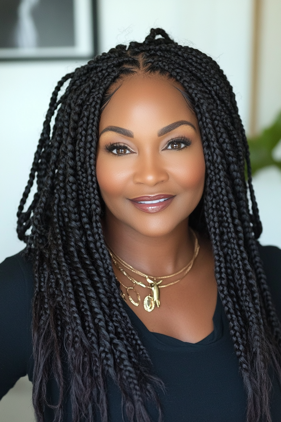 Braids for Older Black Women Over 50: 10+ Elegant and Age-Defying ...