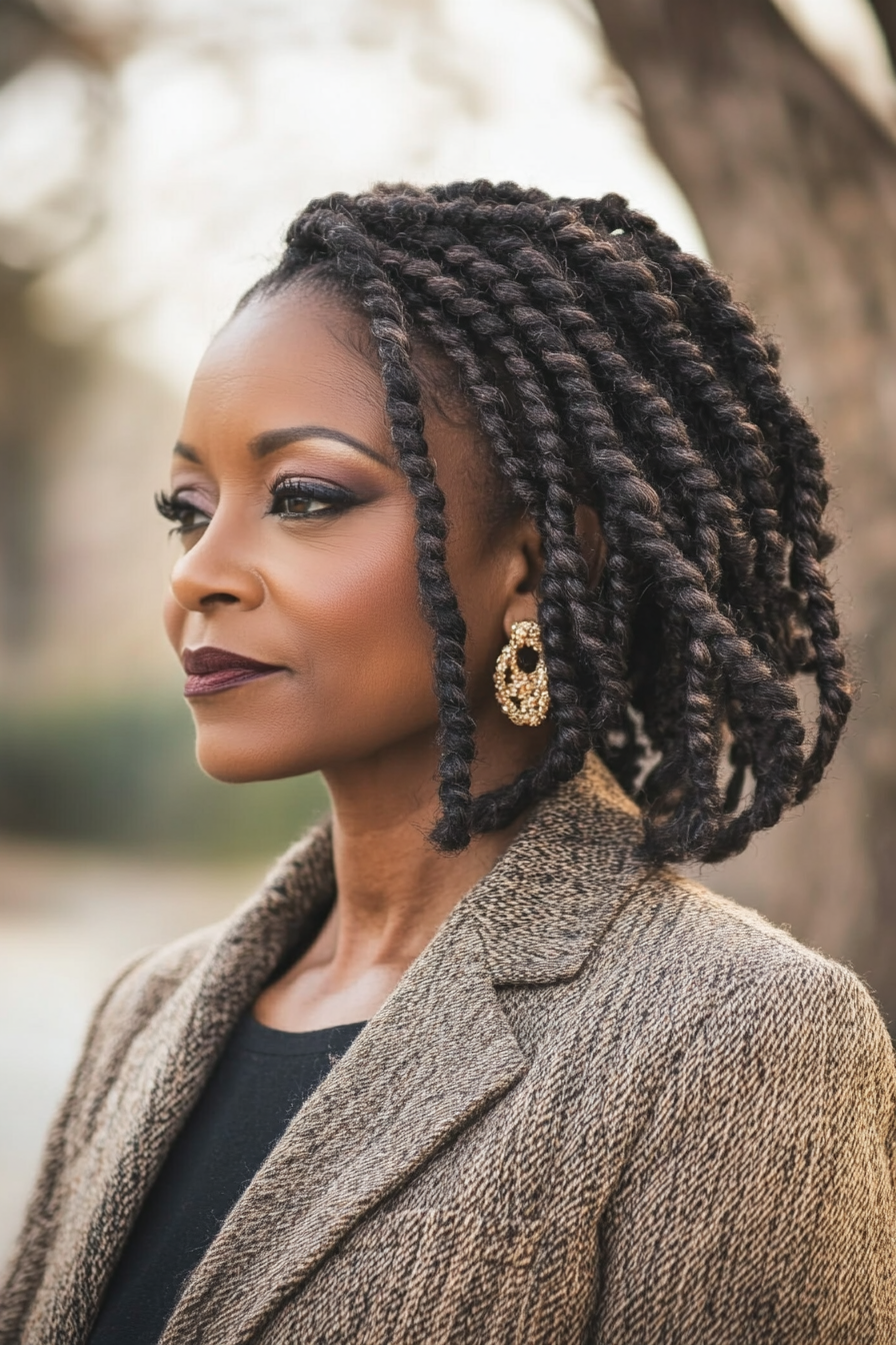 Braids for Older Black Women Over 50: 10+ Elegant and Age-Defying ...