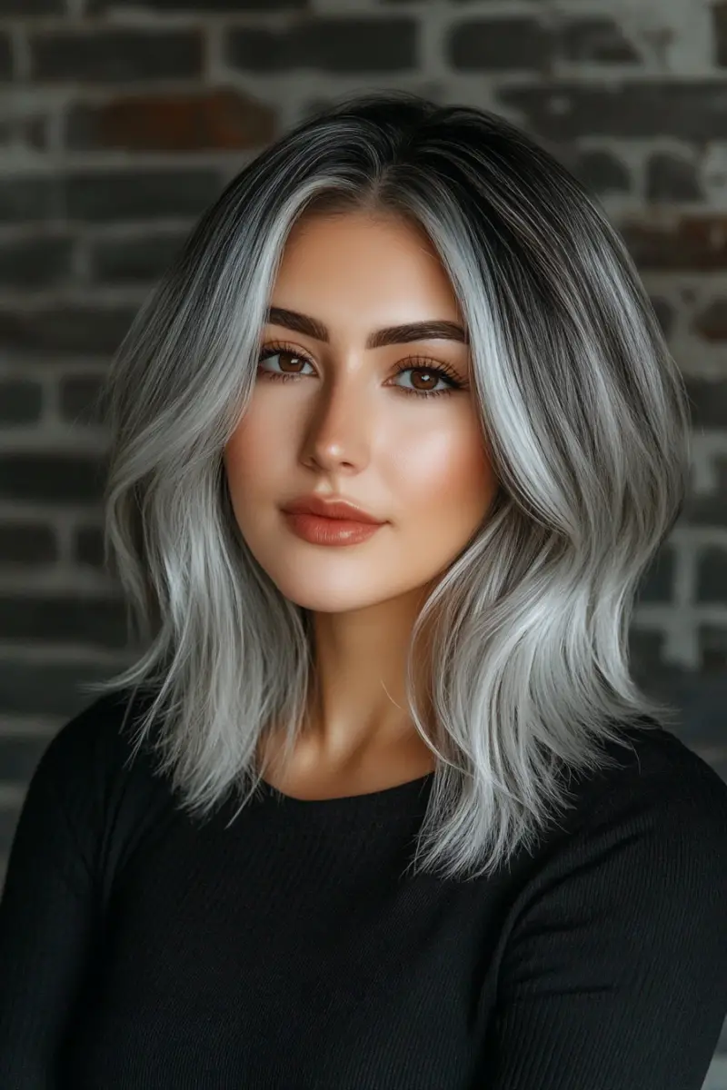 13 Chic Brown Hair with Silver Highlights Ideas: Fresh Hairstyles You ...