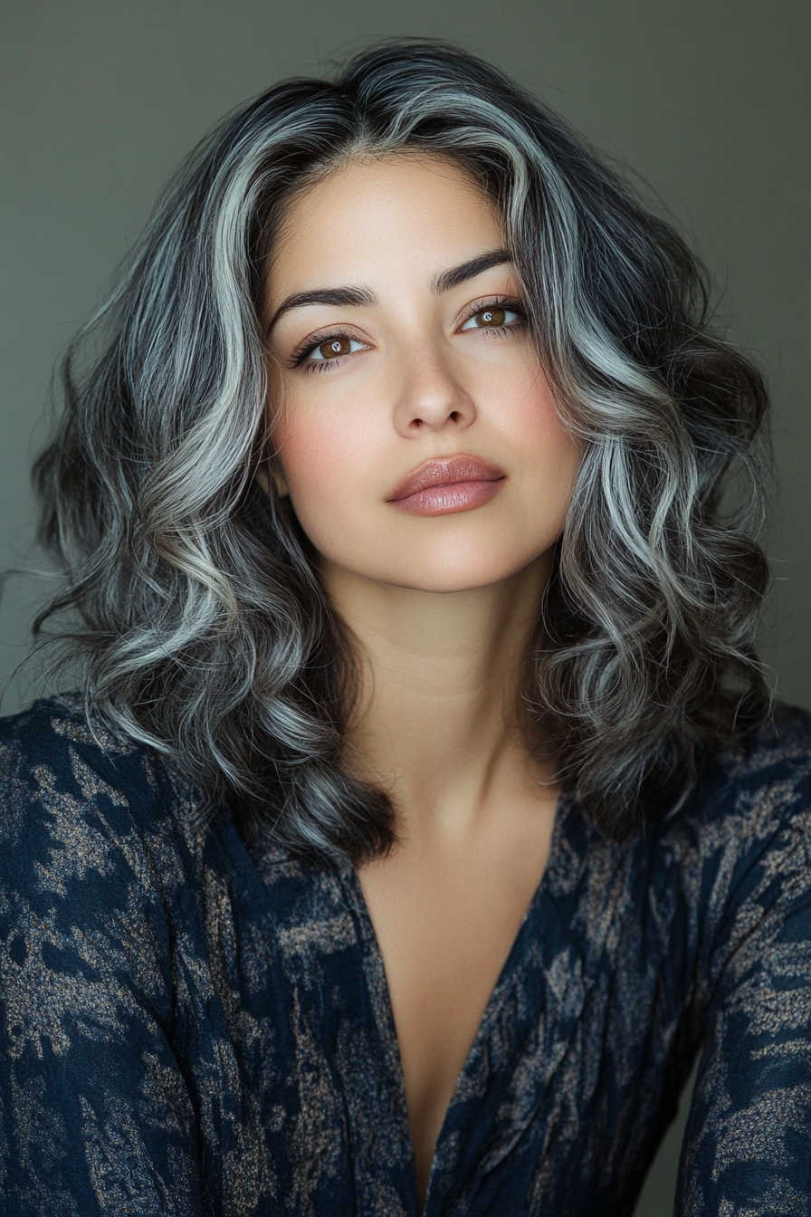 13 Chic Brown Hair with Silver Highlights Ideas: Fresh Hairstyles You ...